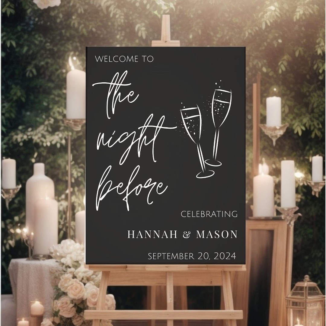 Personalized Welcome Sign, Welcome to the Night Before Rehearsal Dinner ...