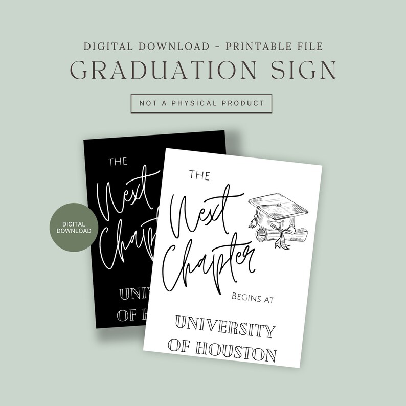 Personalized Graduation Sign, Graduation Welcome Sign, Printable Modern ...