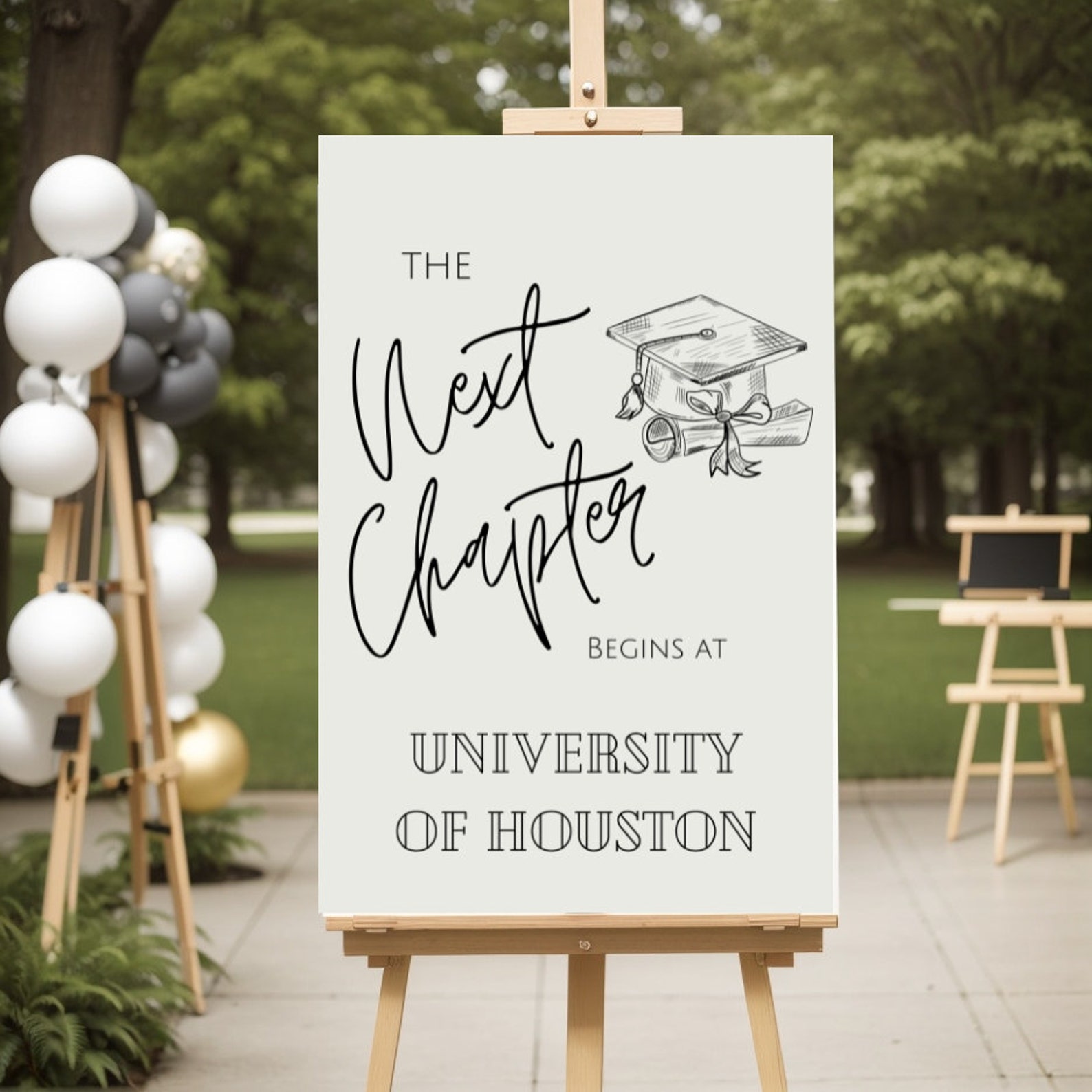 Personalized Graduation Sign, Graduation Welcome Sign, Printable Modern ...