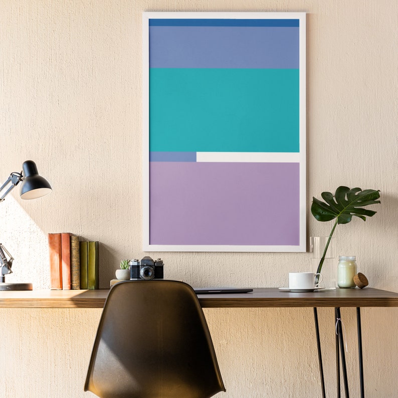 Modern Home Abstract Art Print Bold Contemporary Colors Calming Designs ...