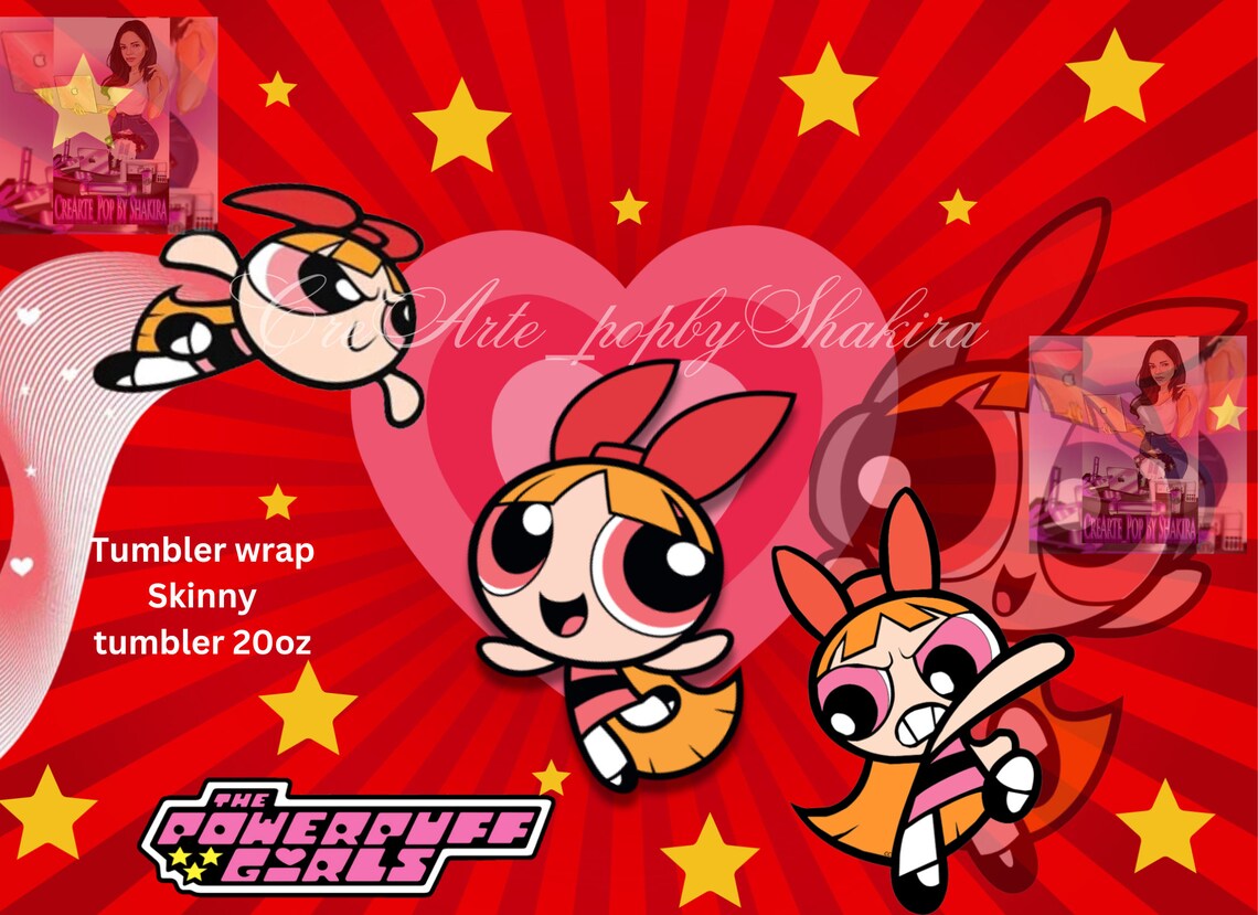 Powerpuff Girl Digital Png, Cartoon Wrap, Instant Digital Cartoon ...