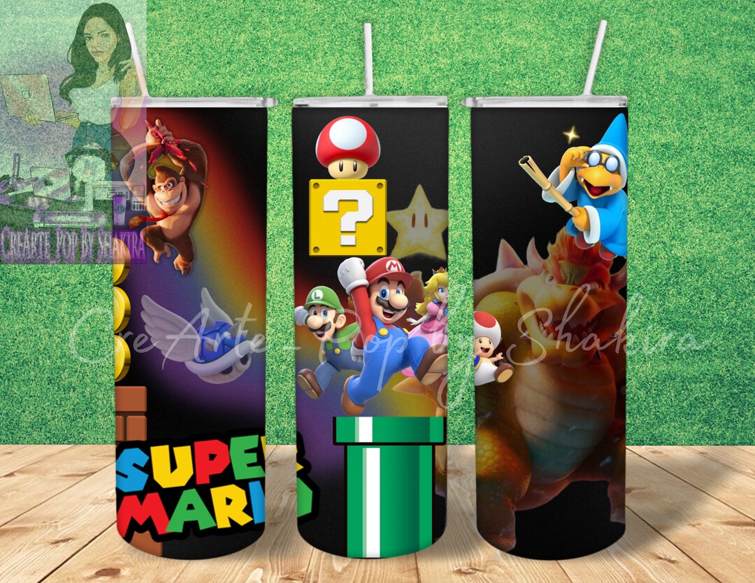 Super Mario Tumbler Wrap, Super Mario Digital Template, Skinny Tumbler ...