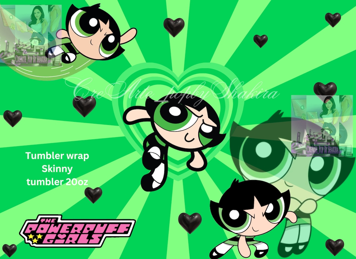 Powerpuff Girl Digital Png, Cartoon Wrap, Instant Digital Cartoon ...