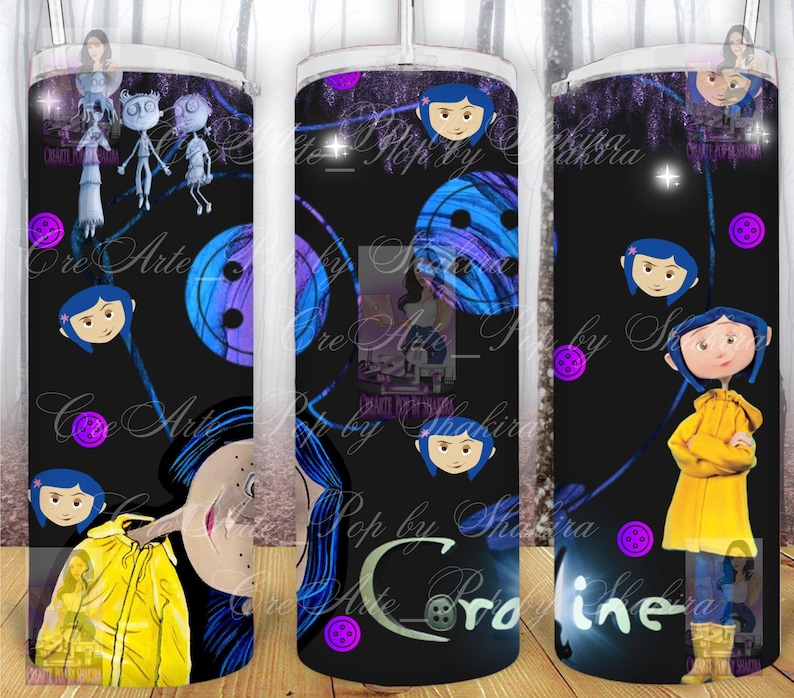 Coraline Tumbler Wrap. Coraline Png Digital, Digital Wrap Png, Coraline ...
