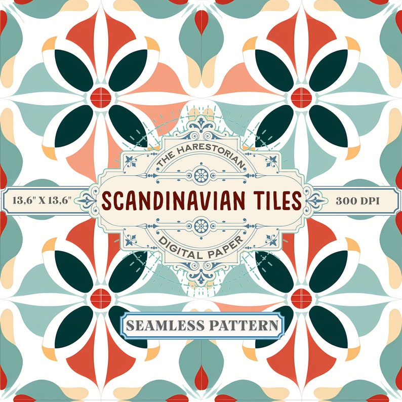 Scandinavian Tiles (set of 24), Digital Art, Instant Download ...