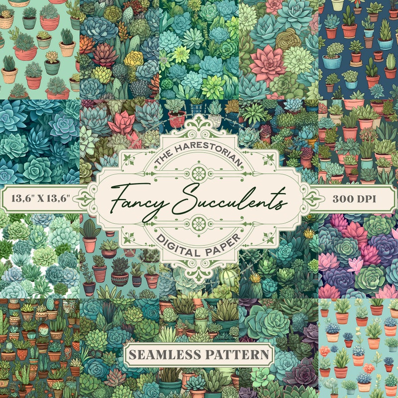 Paper Succulent Pattern - Etsy