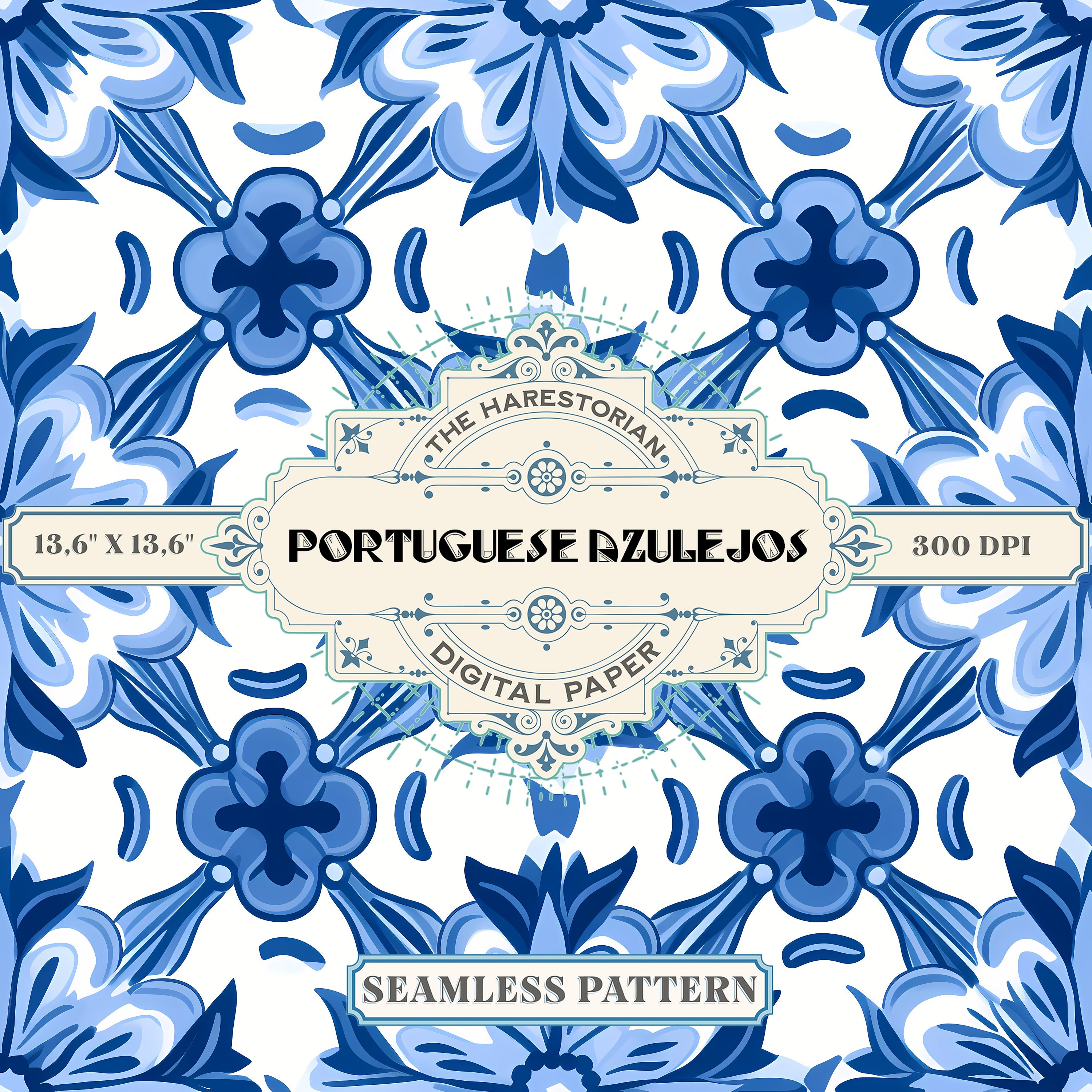 Portuguese Azulejos Tiles (set of 21), Digital Art, Instant Download ...