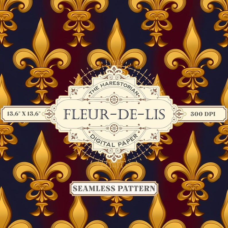 Fleur-de-lis (set of 10), French Wallpaper, Digital Art, Instant ...