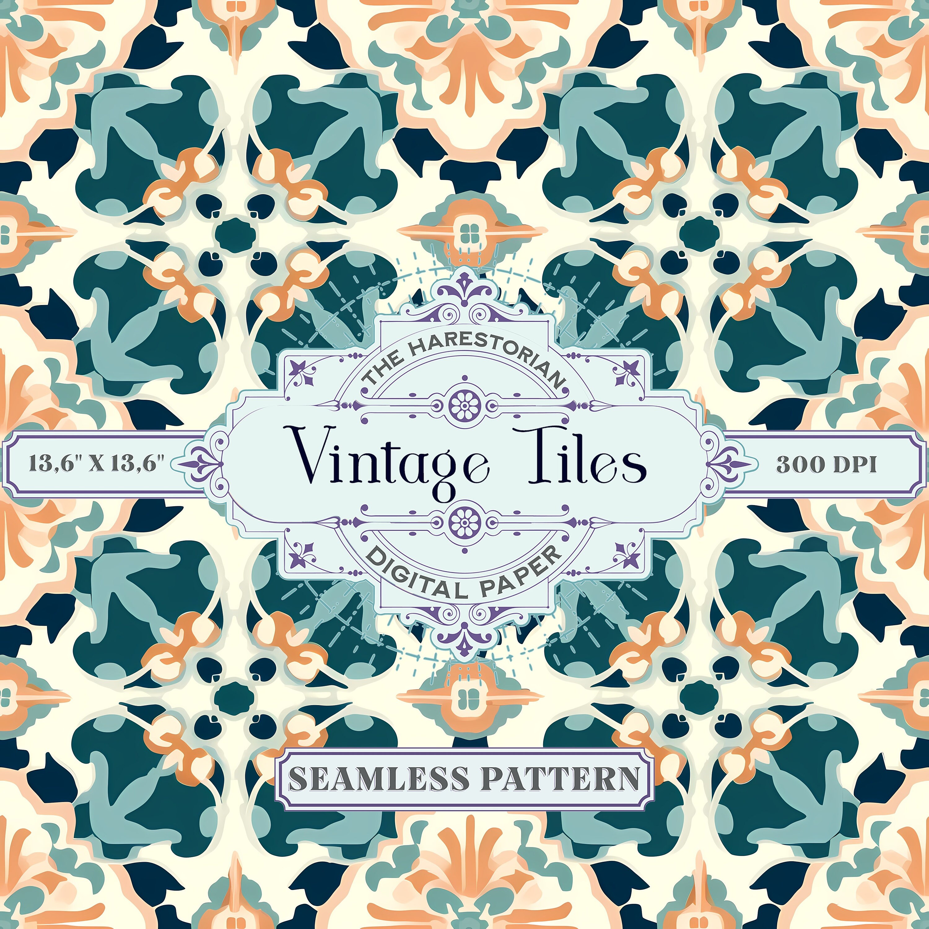 Vintage Tiles (set of 20), Digital Art, Instant Download, Printable ...