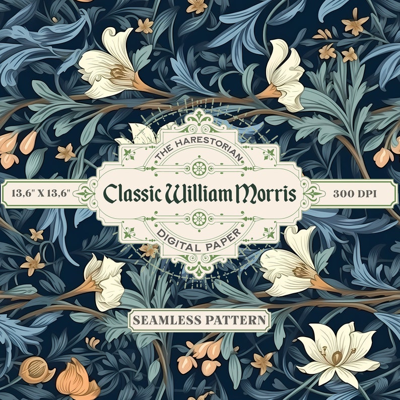 Classic William Morris (set of 18), Victorian English Pattern, Digital ...