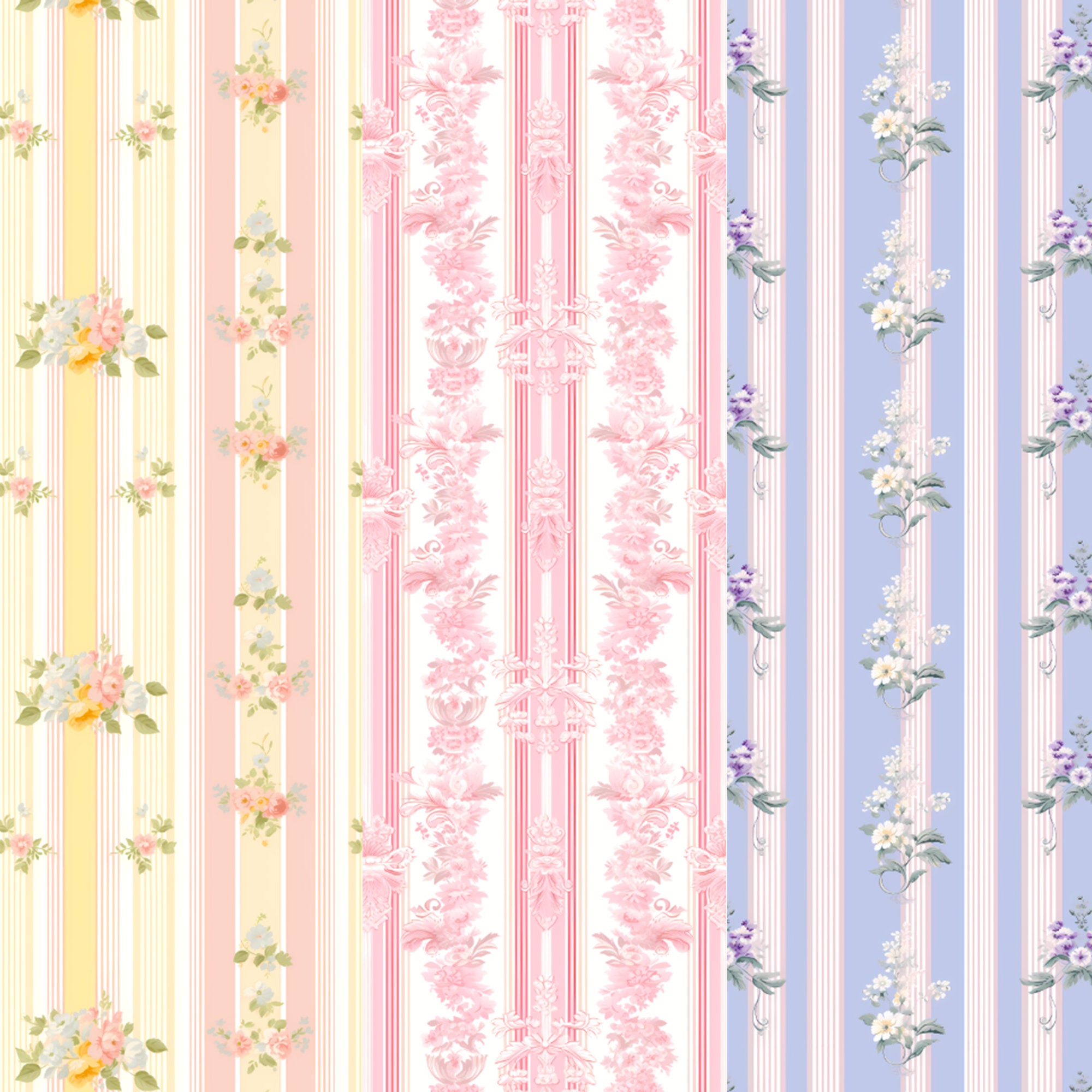 Regency Biedermeier (set of 50), PASTEL Vintage Wallpaper, Digital Art ...