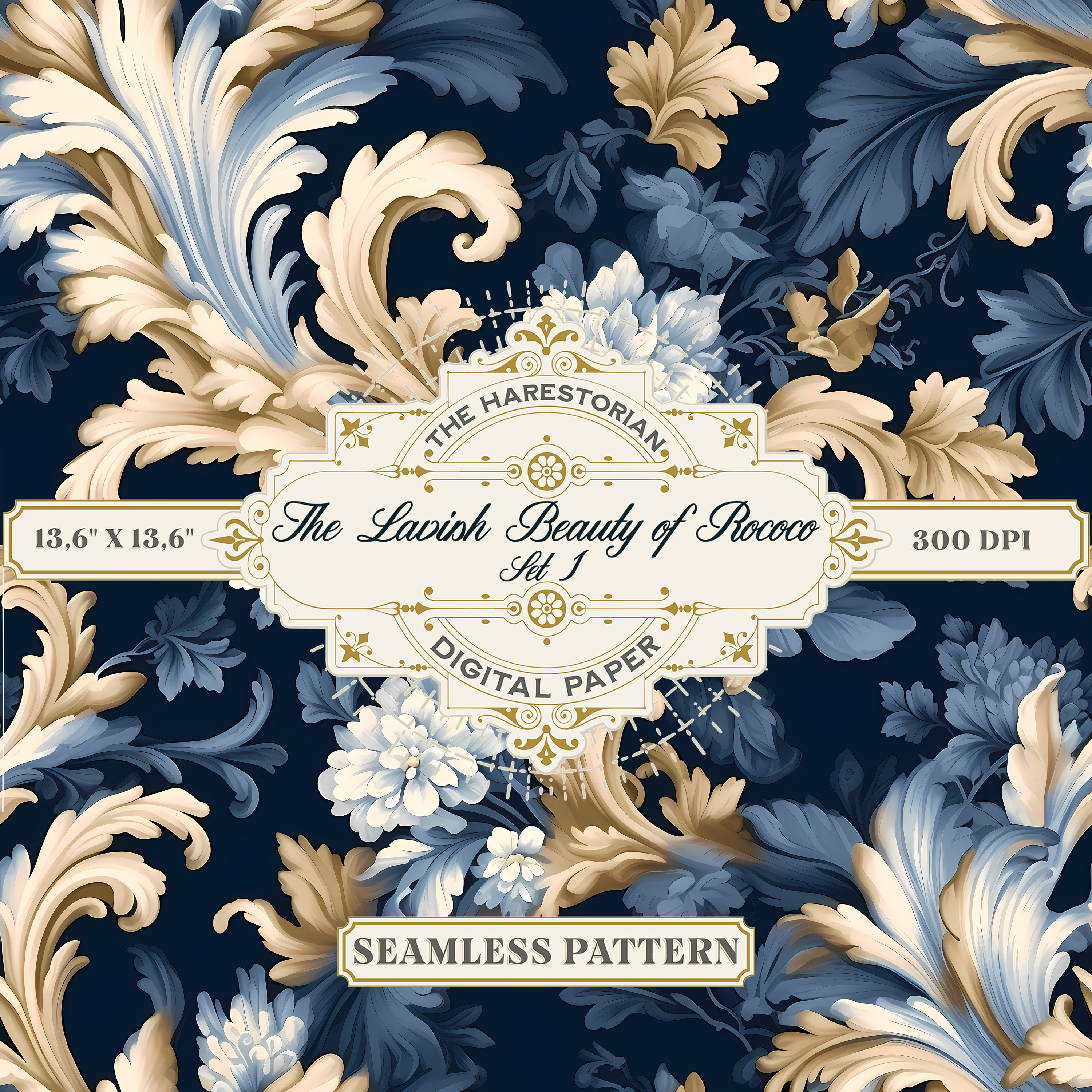 The Lavish Beauty of Rococo set of 12, Digital Art, Instant Download ...