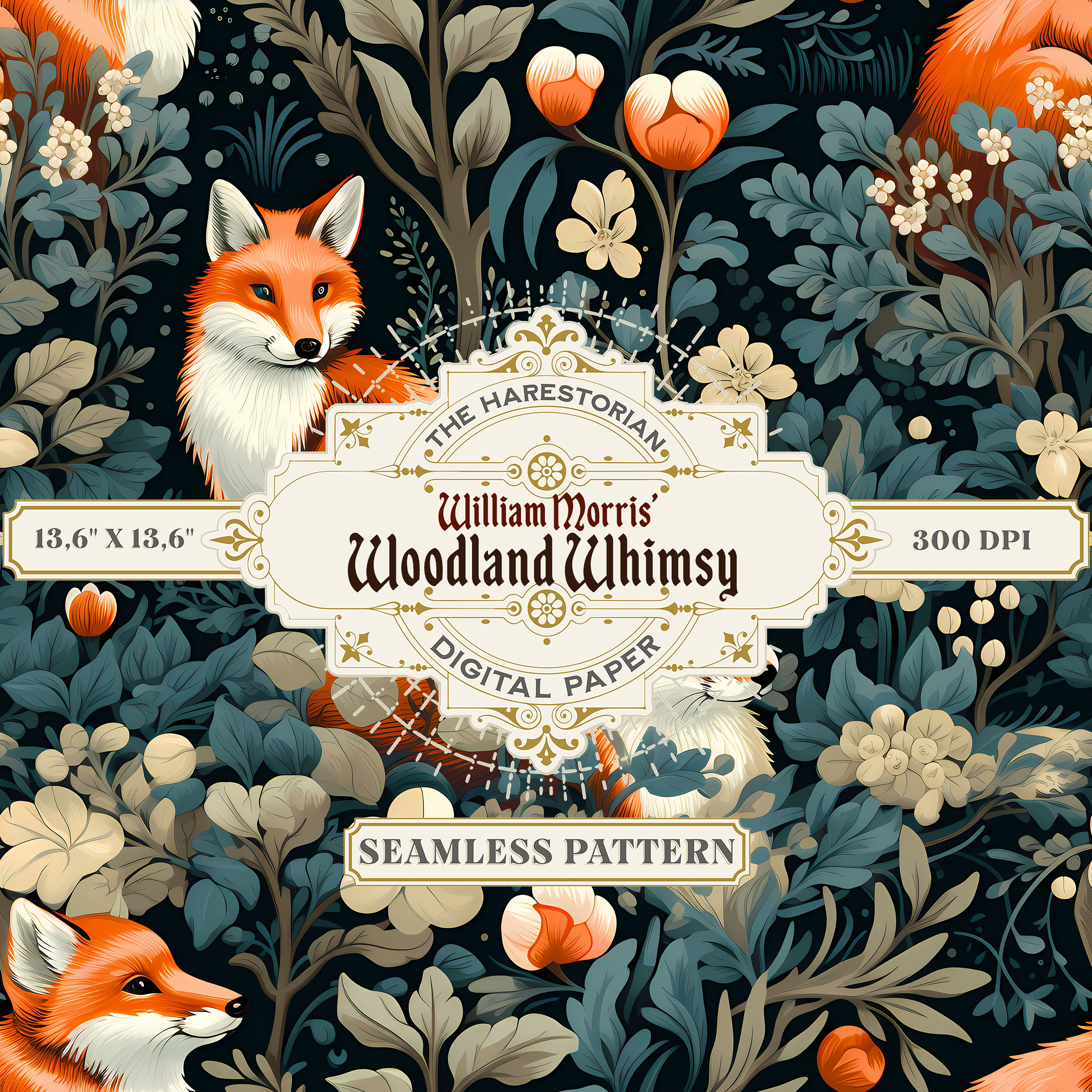 William Morris Woodland Whimsy (set of 18), Victorian English Pattern ...