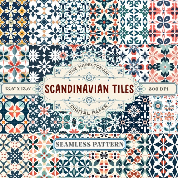 Scandinavian Tile Art Pattern In The Form Of Scandinavian Tiles