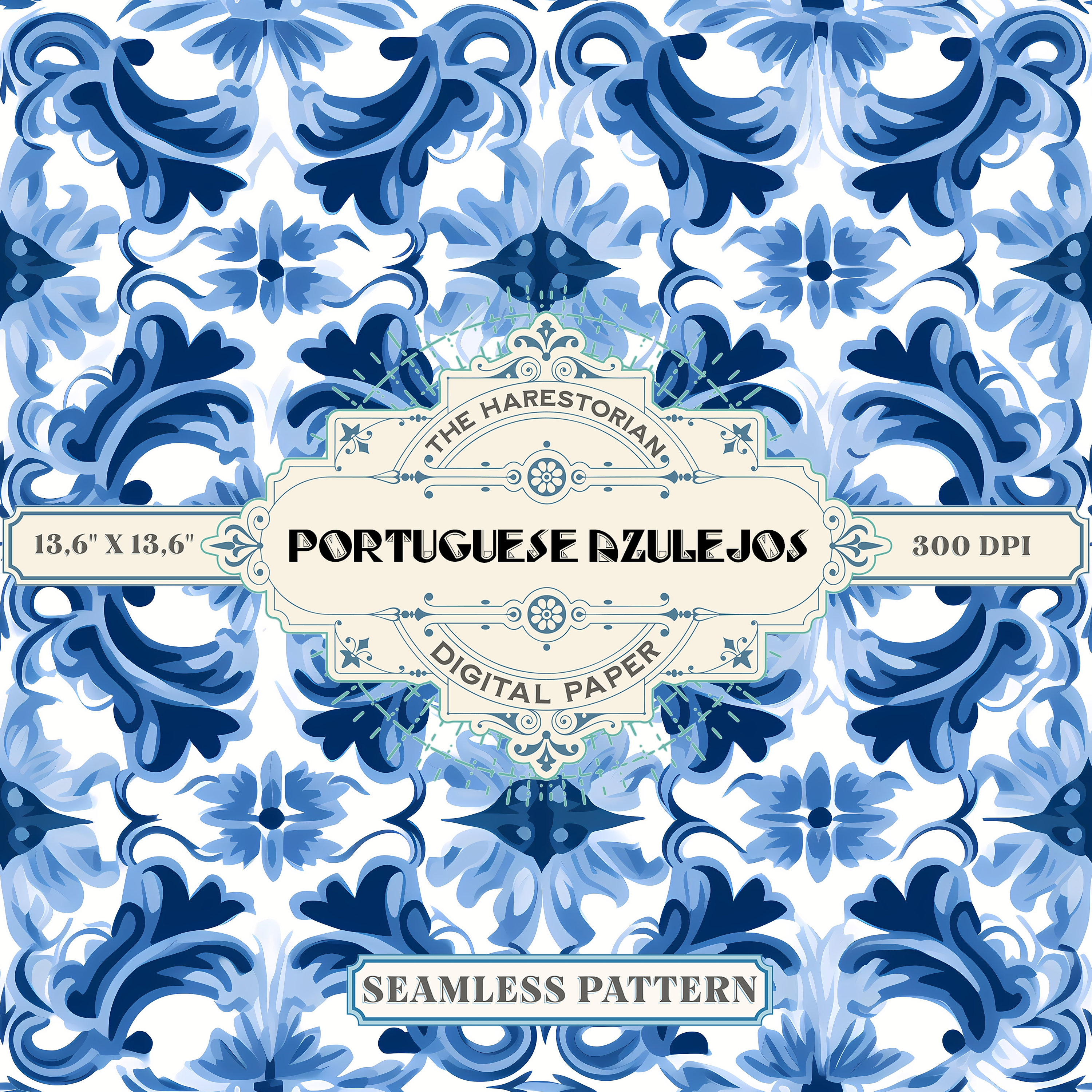 Portuguese Azulejos Tiles (set of 21), Digital Art, Instant Download ...