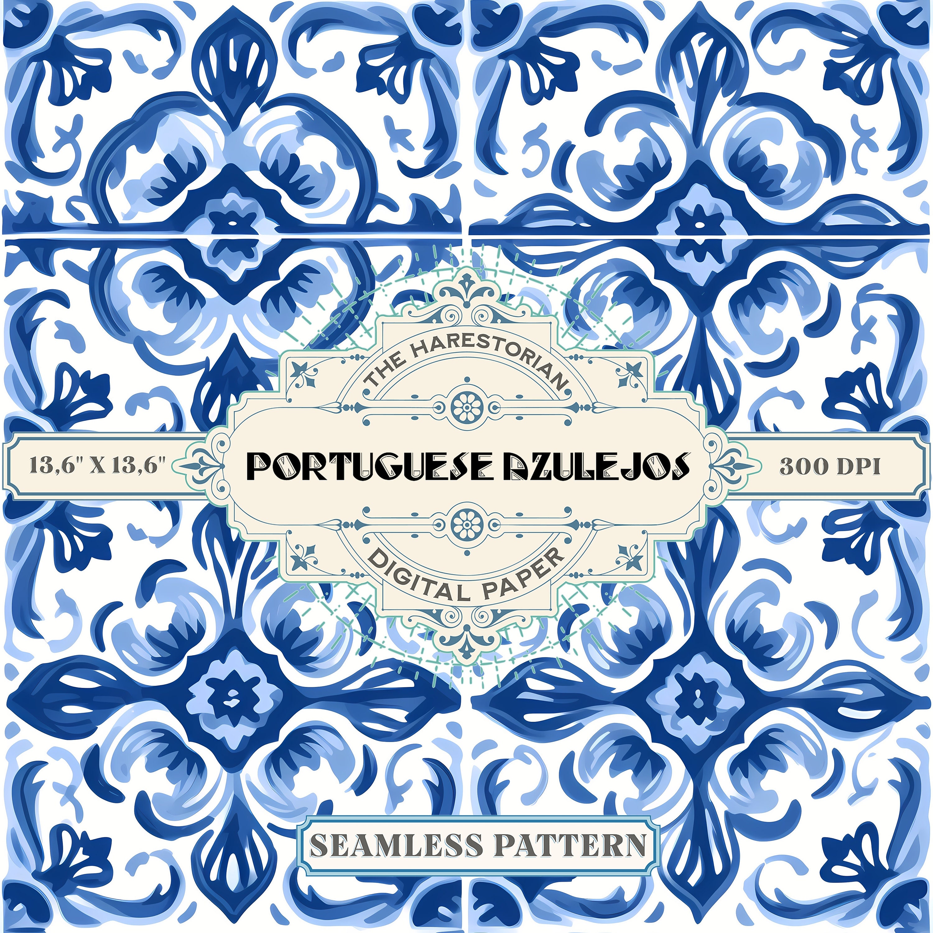 Portuguese Azulejos Tiles (set of 21), Digital Art, Instant Download ...