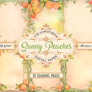 Sunny Peaches (set of 30), Junk Journal Pages, Letter & A4 Format ...