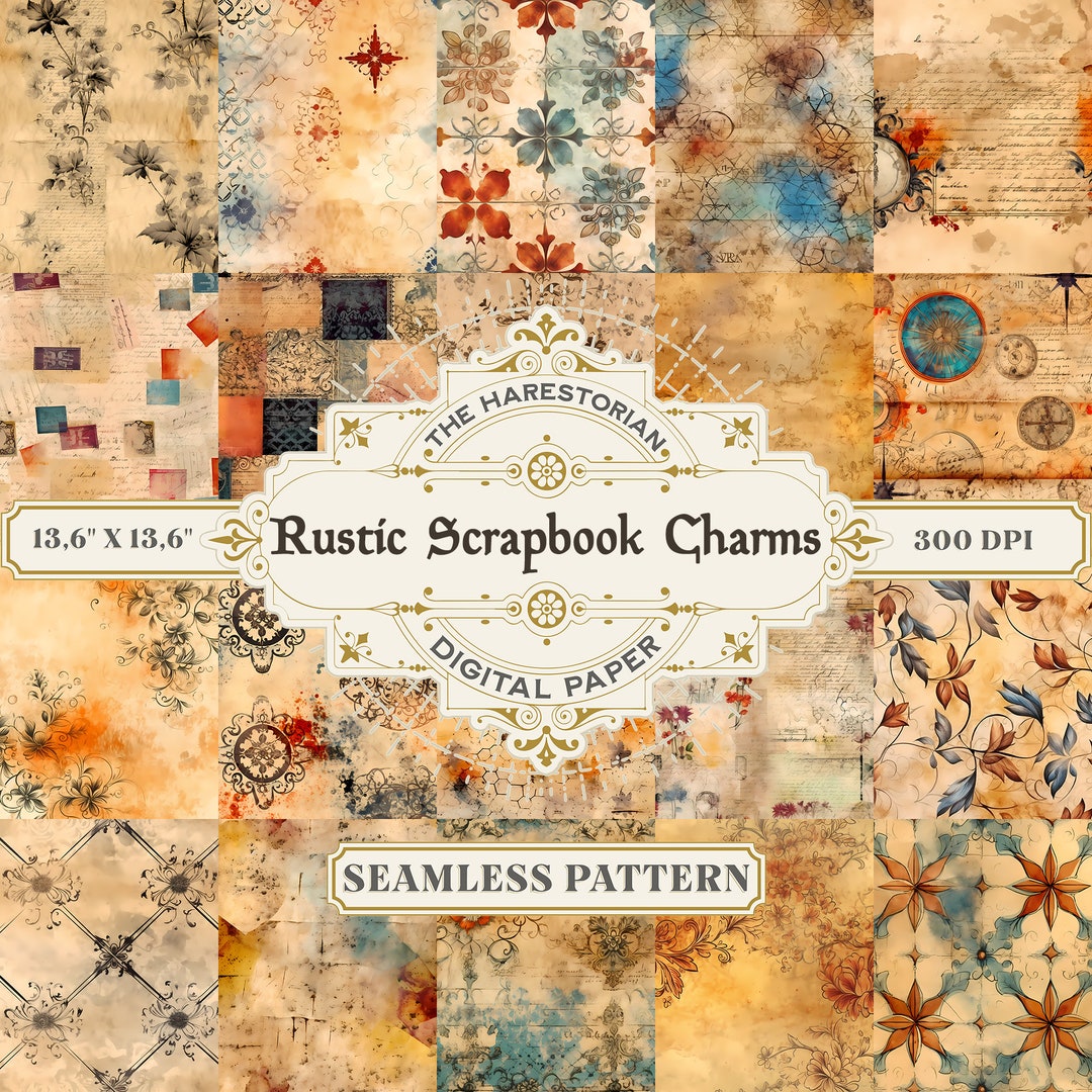Rustic Scrapbook Charms (set of 20) Ephemera, Digital Art, Instant ...
