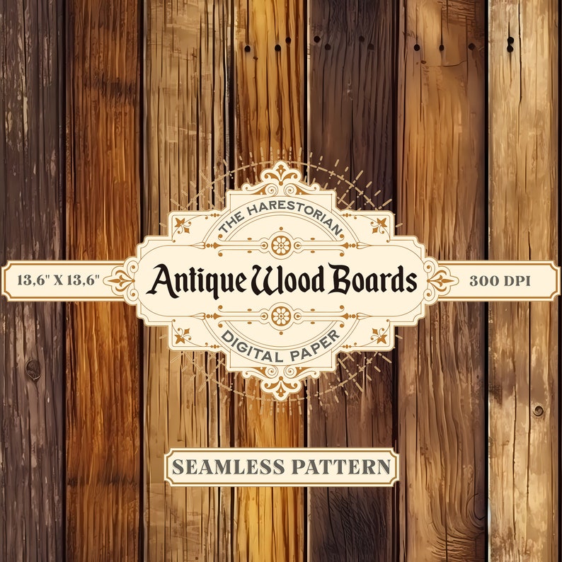 Antique Wood Boards (set of 17), Wallpaper, Digital Art, Instant ...