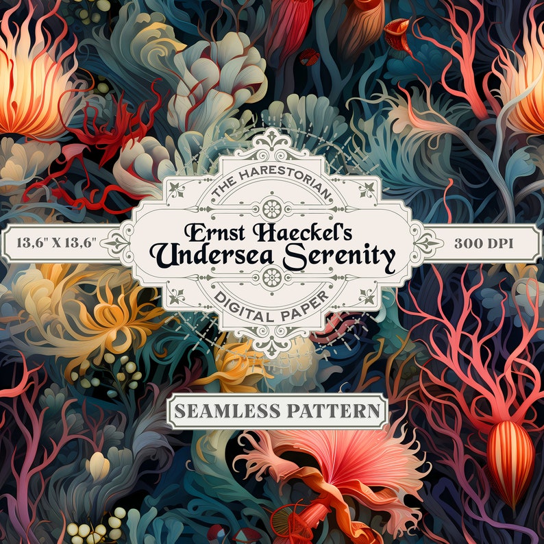 Ernst Haeckel's Undersea Serenity (set of 14), Art Nouveau, Digital Art ...