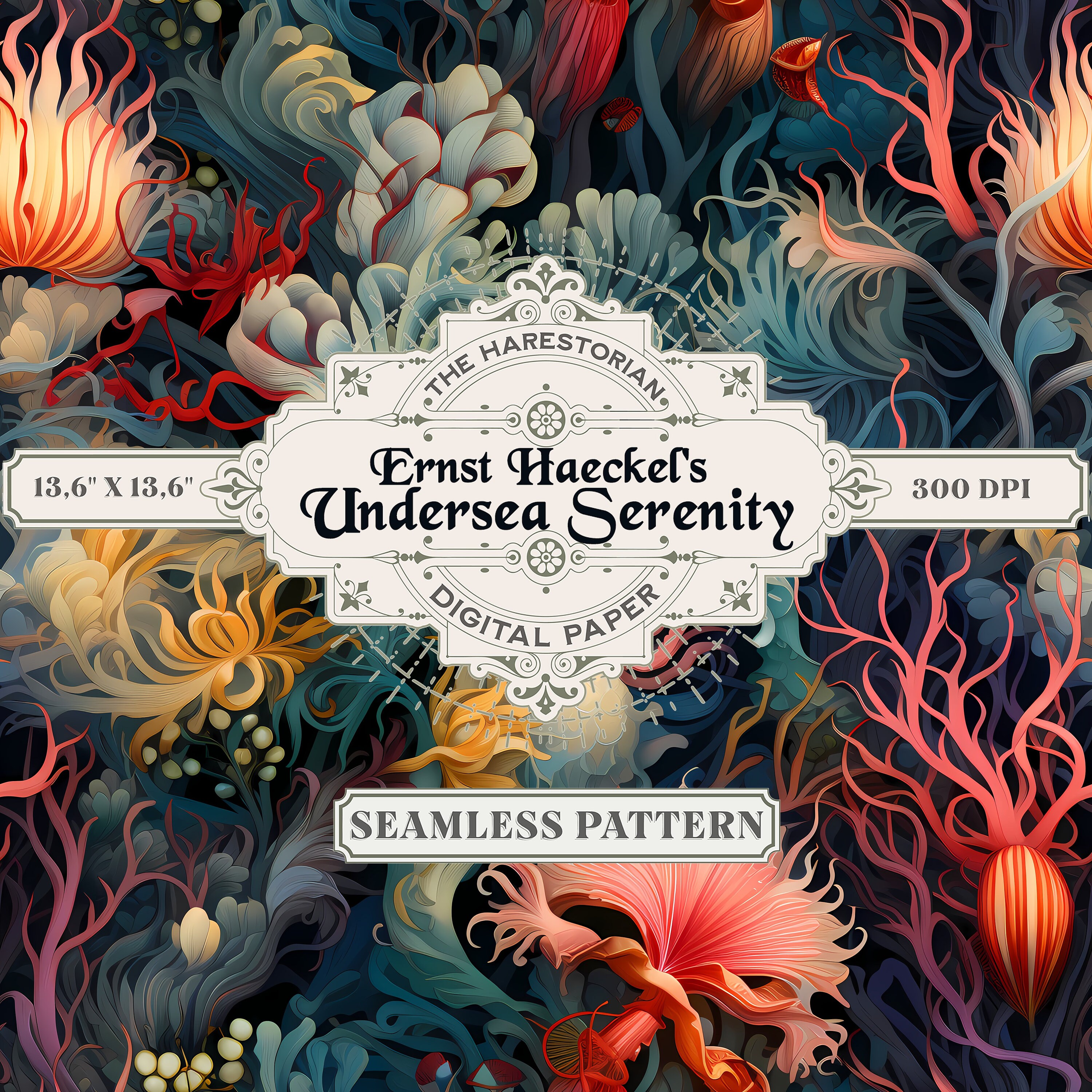 Ernst Haeckel's Undersea Serenity (set of 14), Art Nouveau, Digital Art ...