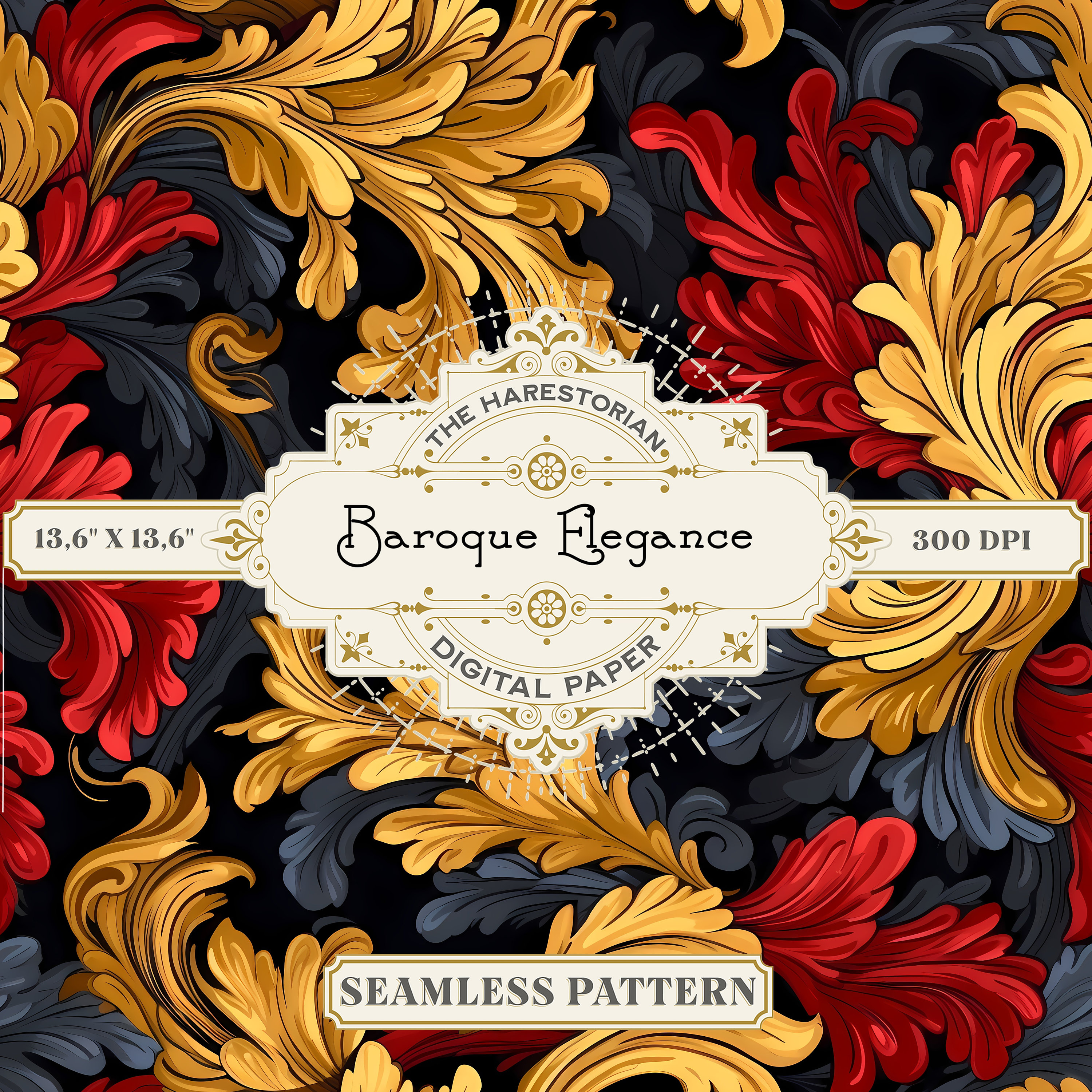 Baroque Elegance Patterns set of 21, Digital Art, Instant Download ...