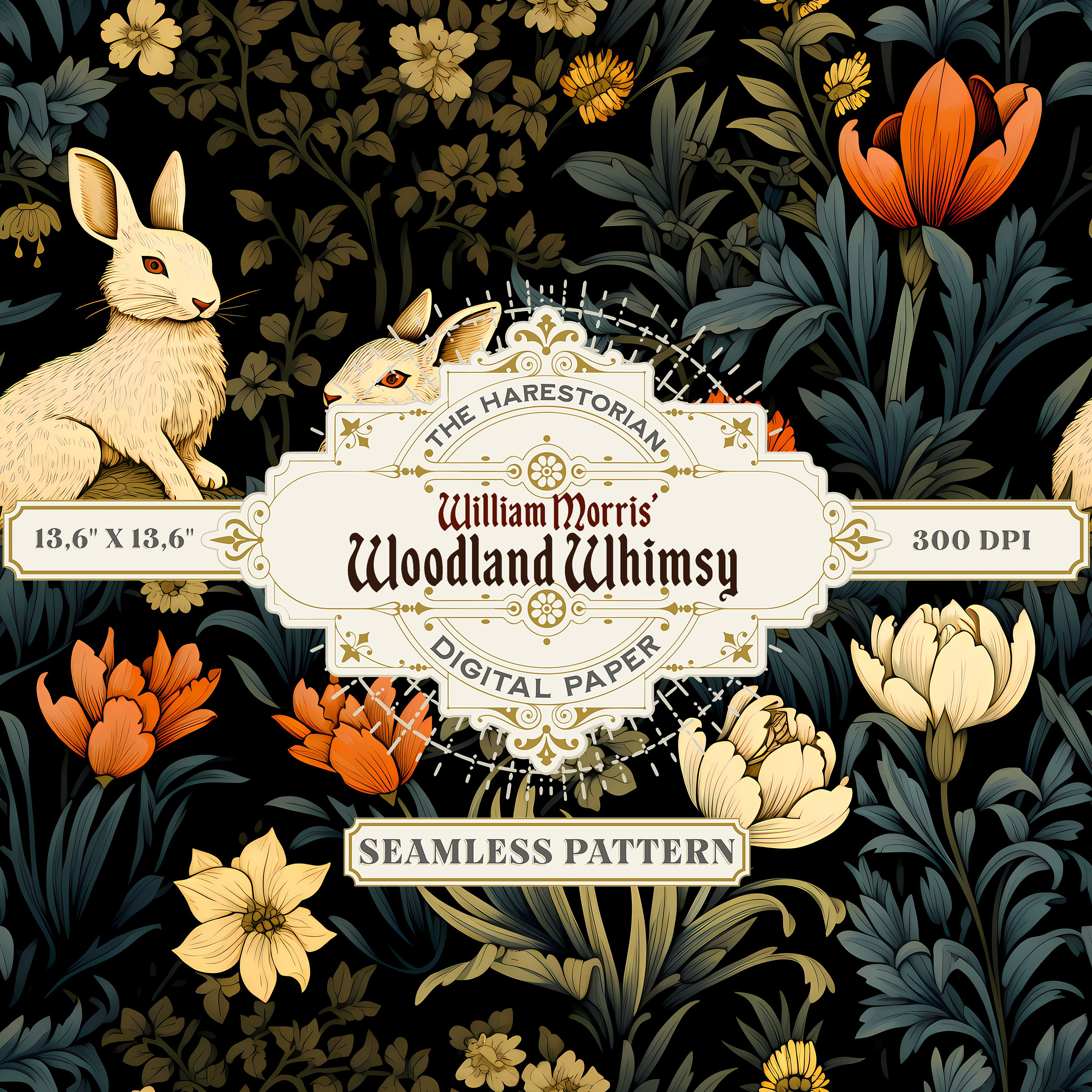 William Morris Woodland Whimsy (set of 18), Victorian English Pattern ...