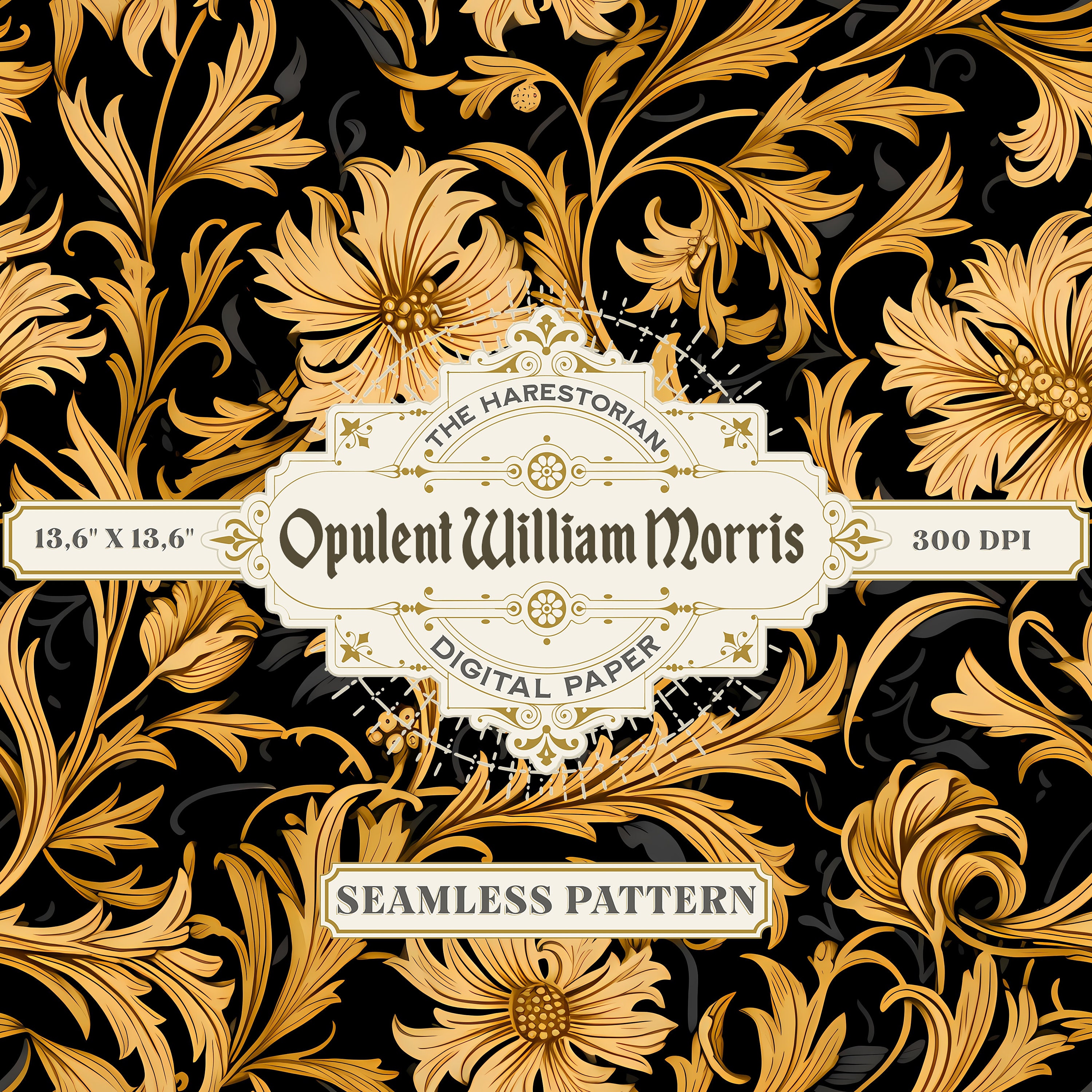Opulent William Morris set of 24, English Victorian Pattern, Digital ...