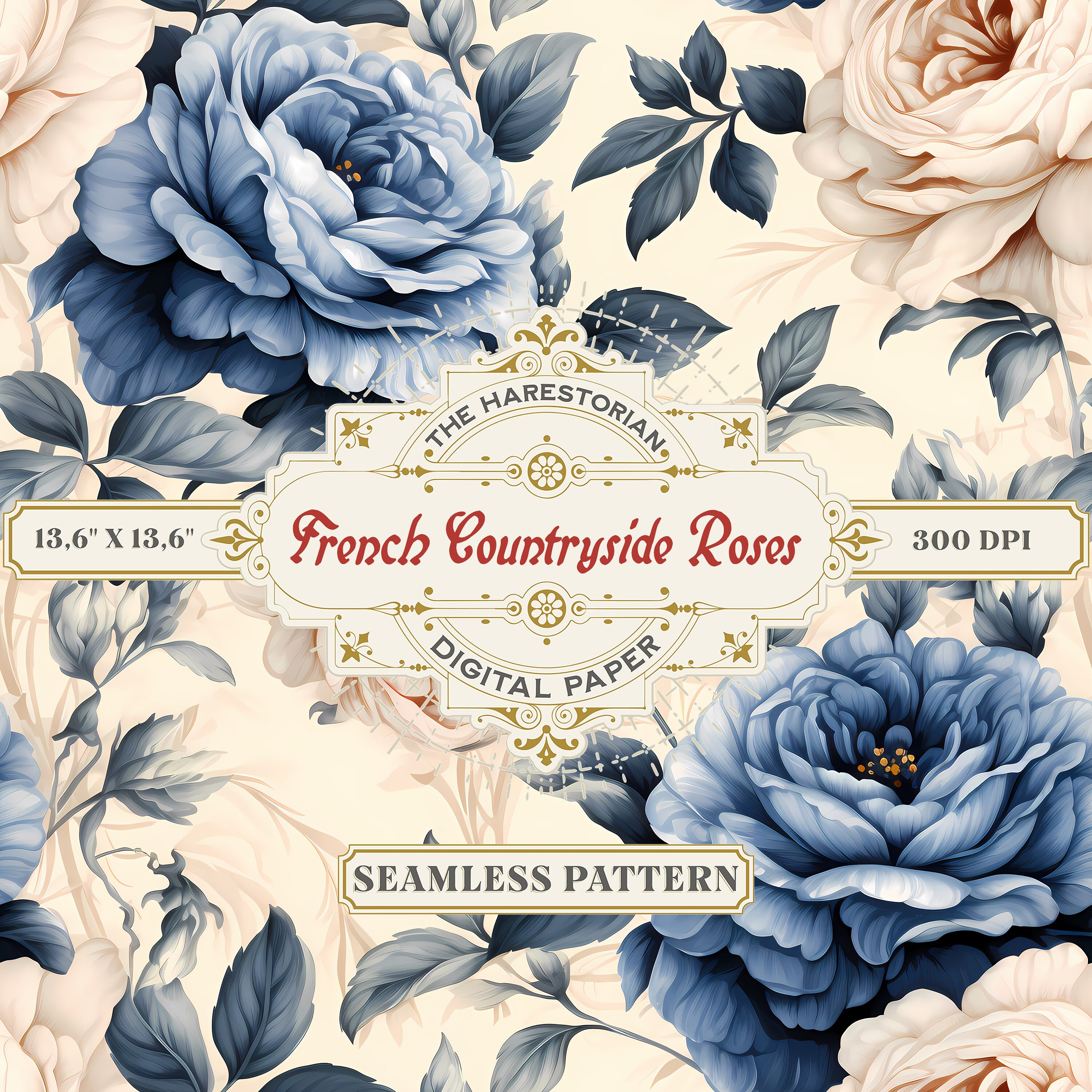 French Countryside Roses (set of 20), Victorian Roses, Digital Art ...