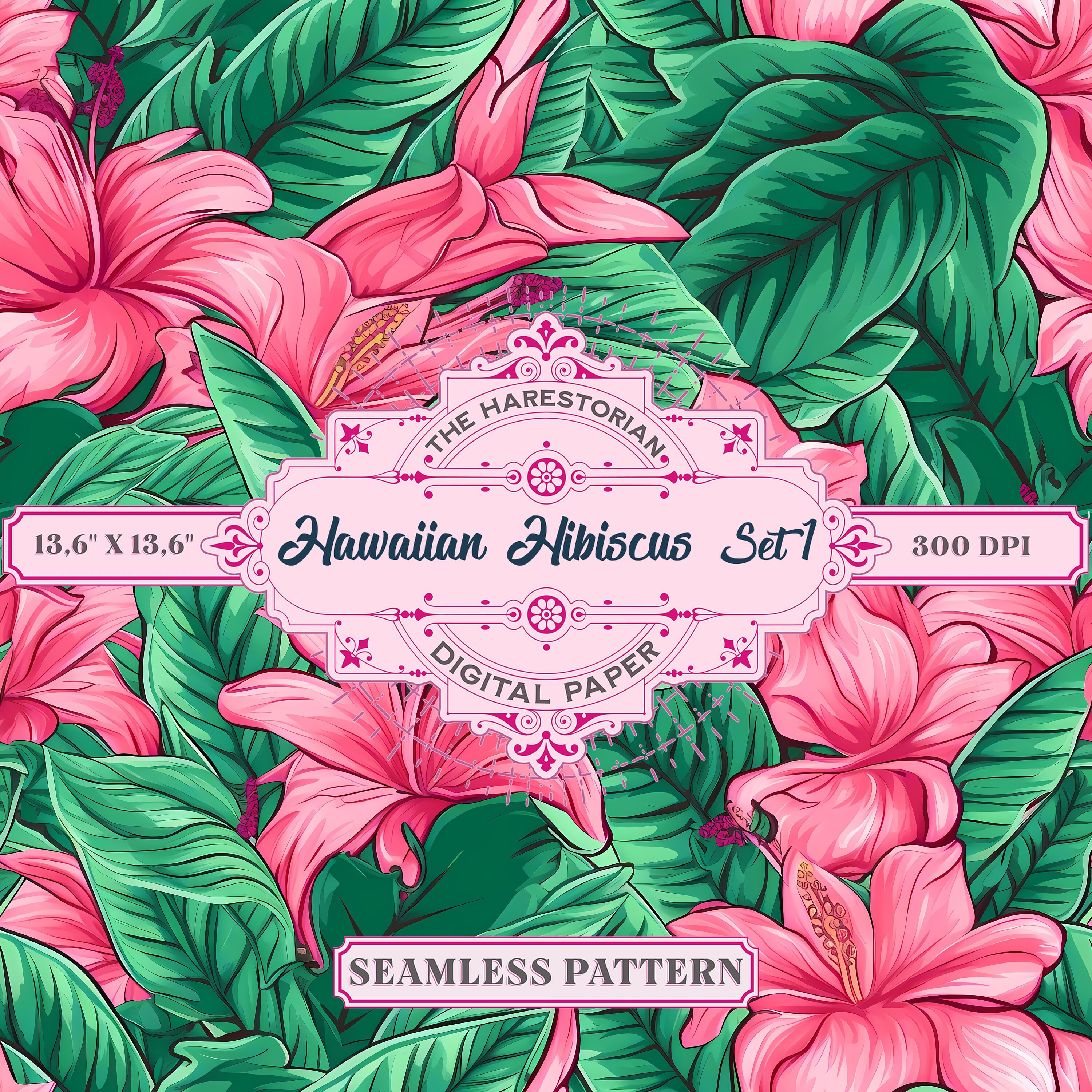 Hawaiian Hibiscus (set of 24), Tropical Flowers, Digital Art, Instant ...