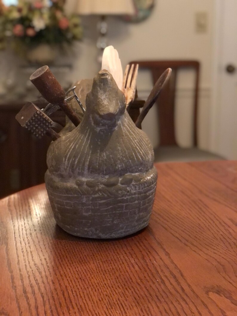 Vintage Rooster Utensil Holder - Etsy