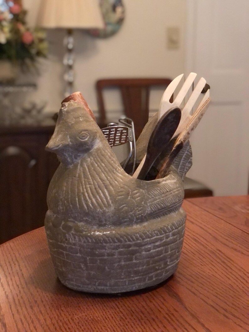 Vintage Rooster Utensil Holder - Etsy