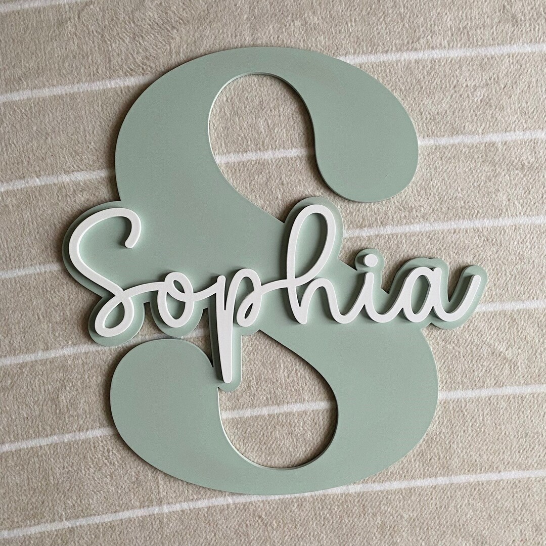 Baby Girl Wooden Letters, New Born Name Sign, Layered Bedroom Plaque ...