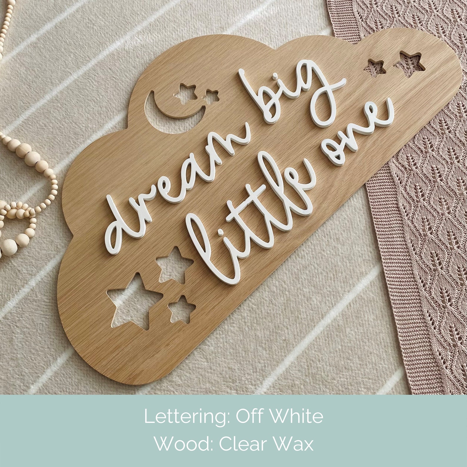 Dream Big Little One Sign, Wooden Cloud Nursery Decor, Children's ...
