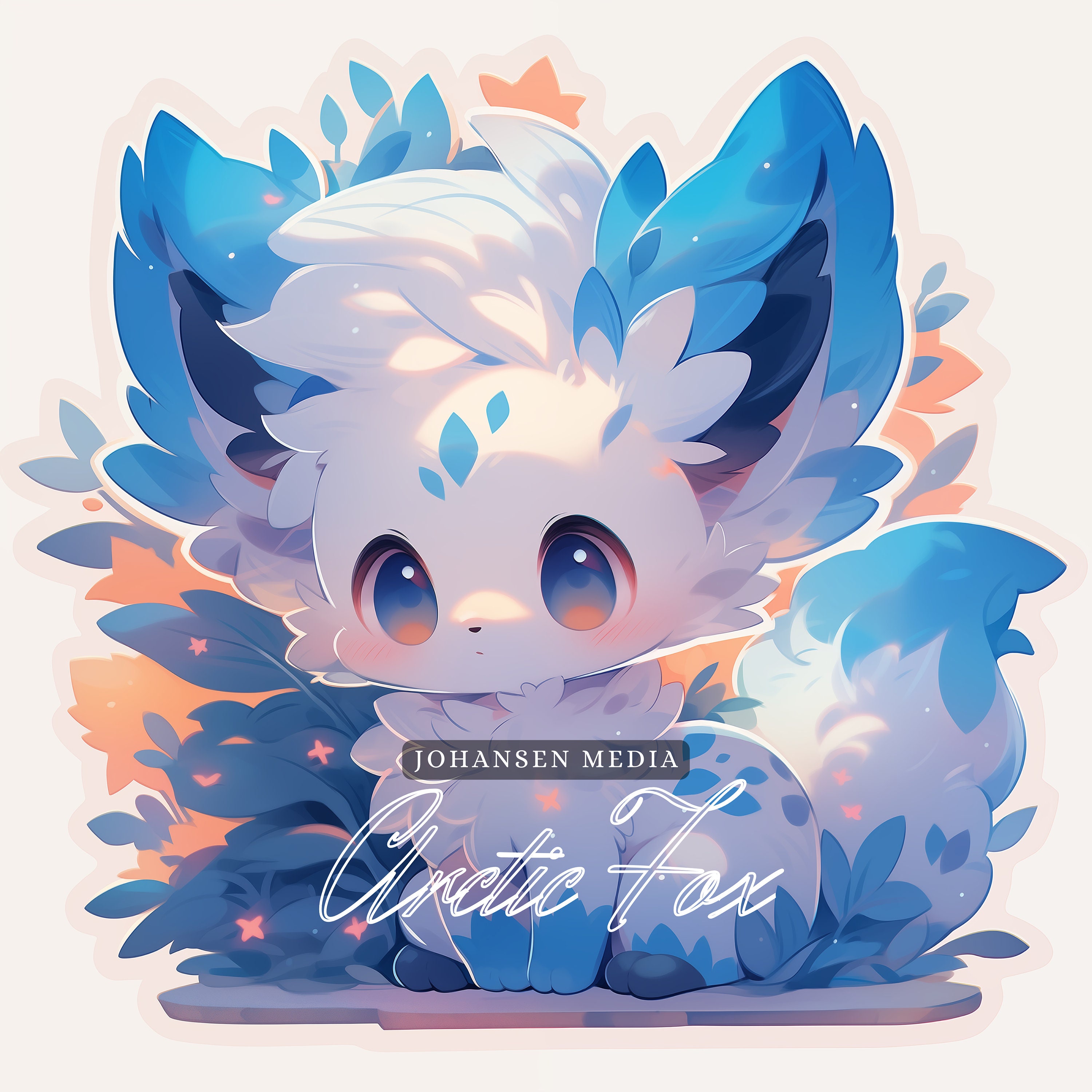 Square Vinyl Arctic FOX STICKER for Laptops, Tablets, and Planners Cute ...