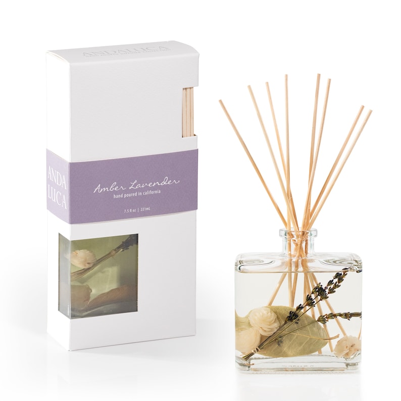 Amber Lavender Botanical Reed Diffuser - Etsy