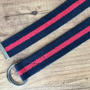 Red Navy Cotton Webbing Canvas D-ring Belt, 1.37" Woven Handmade Belts ...