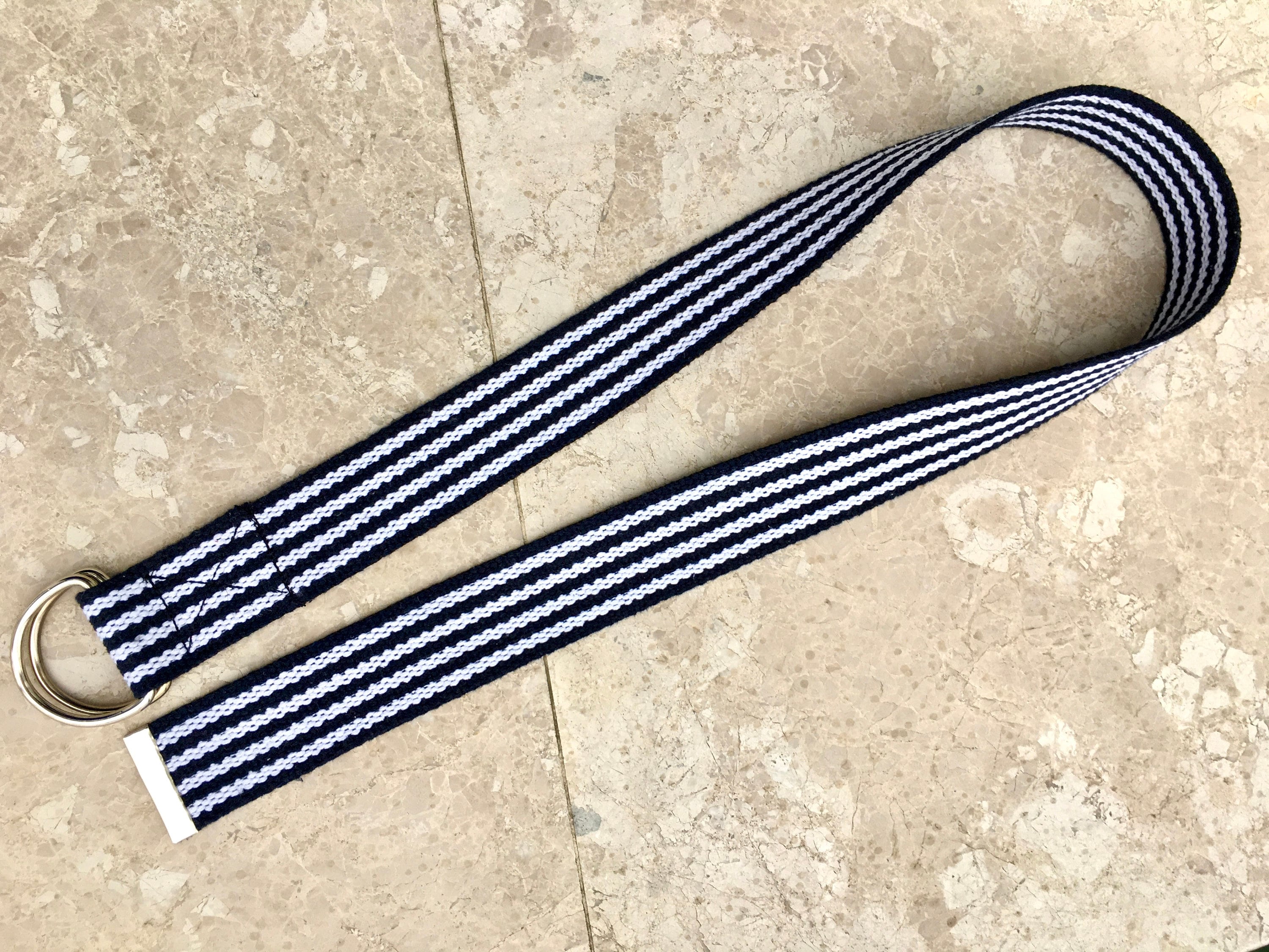 Navy & White Canvas Cotton Webbing D Ring Belt, 1.5 Webbing Handmade ...
