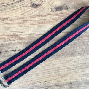 Red Navy Cotton Webbing Canvas D-ring Belt, 1.37" Woven Handmade Belts ...