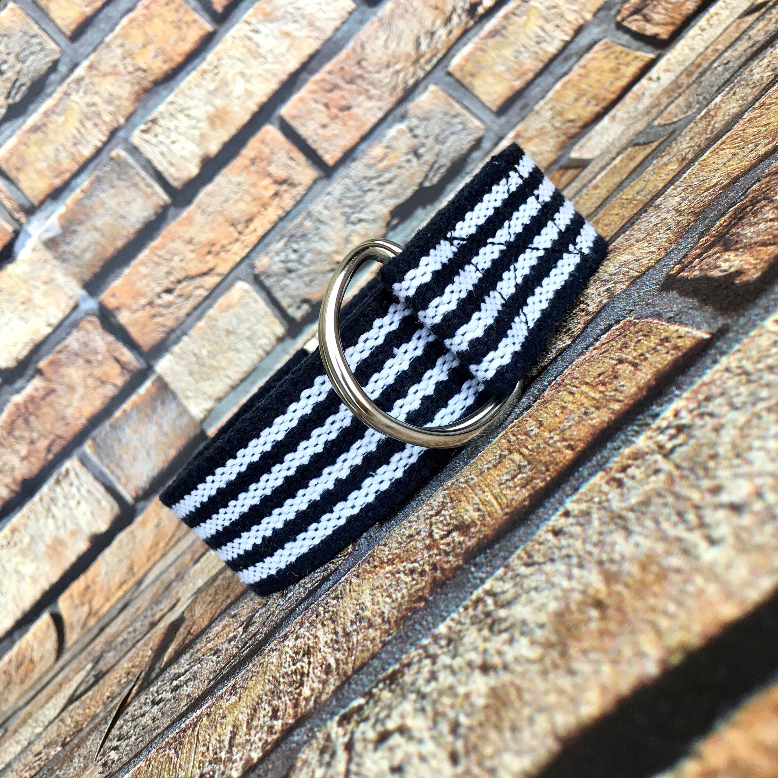 Navy & White Canvas Cotton Webbing D Ring Belt, 1.5 Webbing Handmade ...