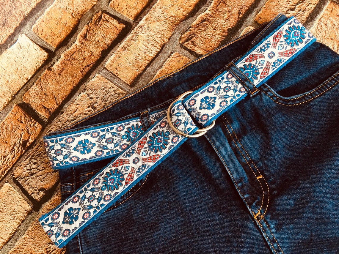 Blue White Fabric Webbing Belt Spring and Summer Ribbon - Etsy