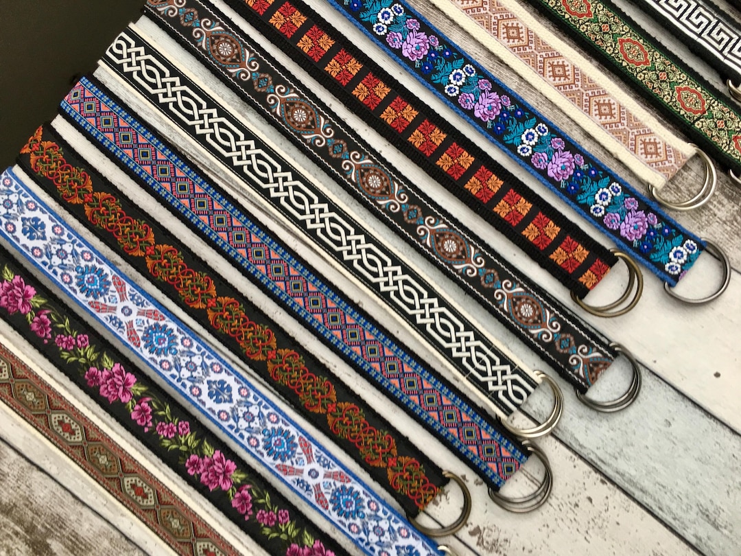 Women's Belts for Dress and Pants, 1.5" Width Jacquard Webbing Ribbon ...