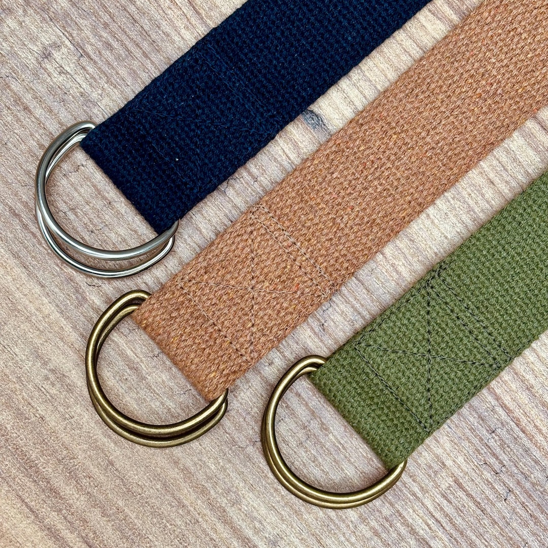 Canvas D-ring Belt, Choose From 3 Colors, Military Style Cotton Web ...