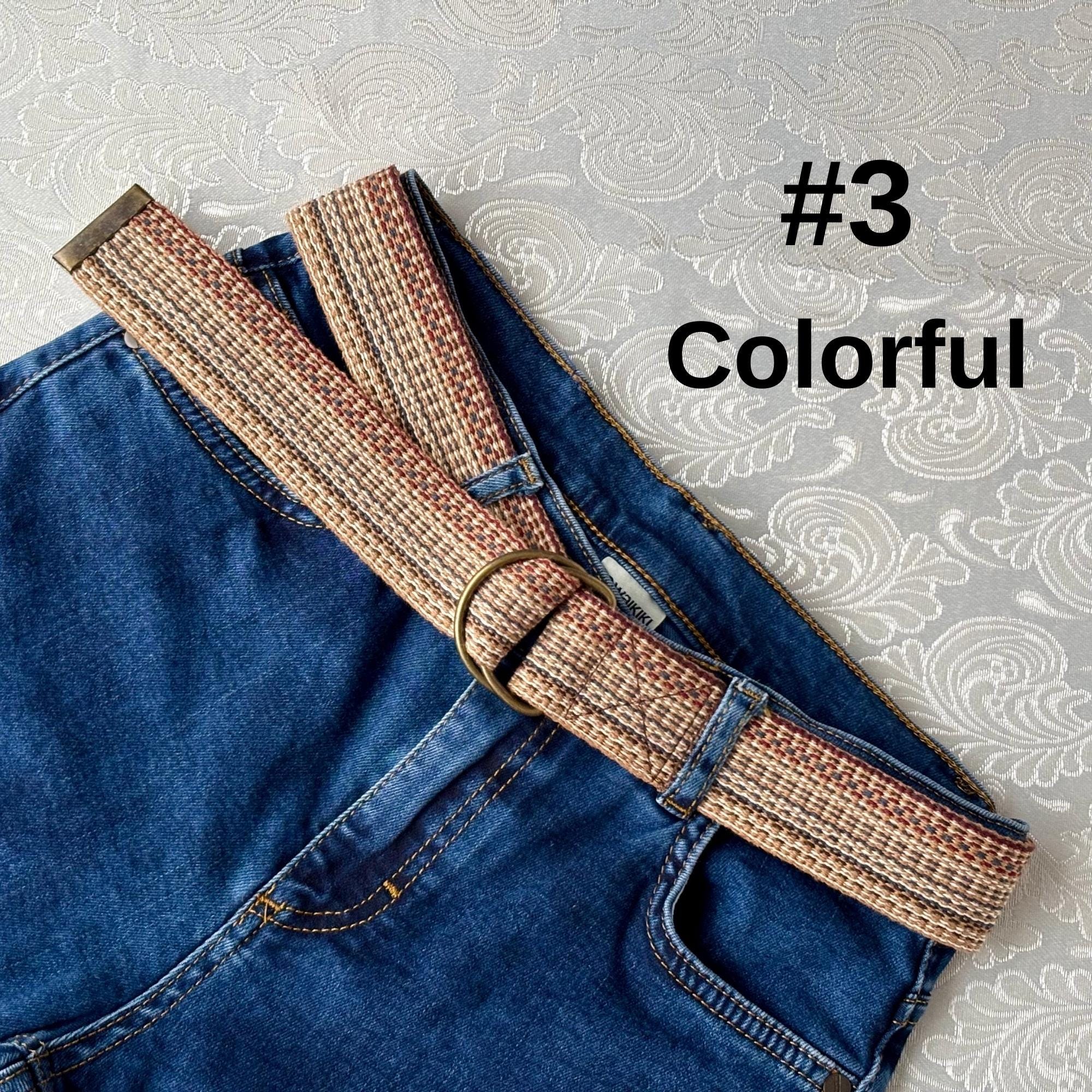 Unisex Cotton Webbing D-ring Belt, 4 Colors Available Choose Color, 1.5 ...