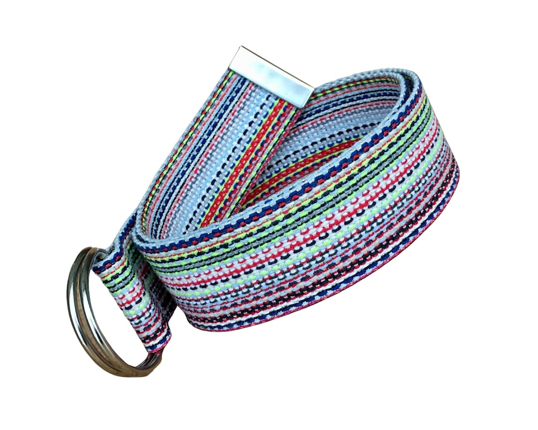 Colorful Unisex Woven Belt, D Ring 1.5" Canvas Belts, Cotton Webbing ...