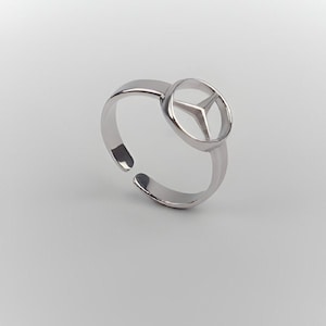 Mercedes Silver Everyday Ring Iconic Mercedes-benz Logo Jewelry - Etsy