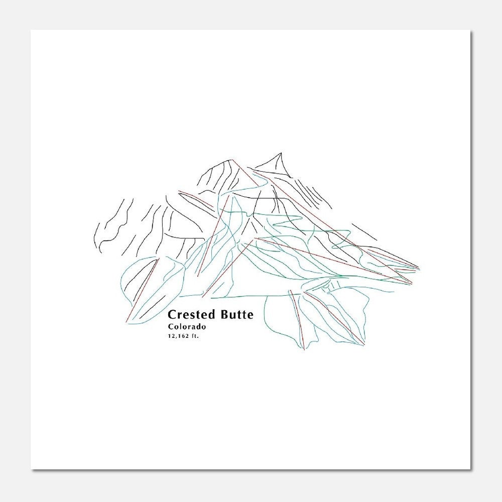 Crested Butte Ski Map - Etsy