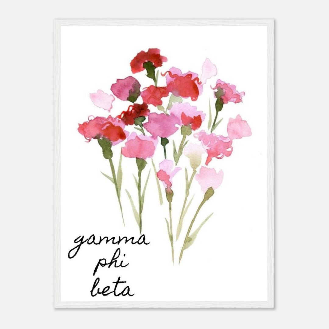 Gamma Phi Beta Flowers Wooden Framed Poster - Etsy