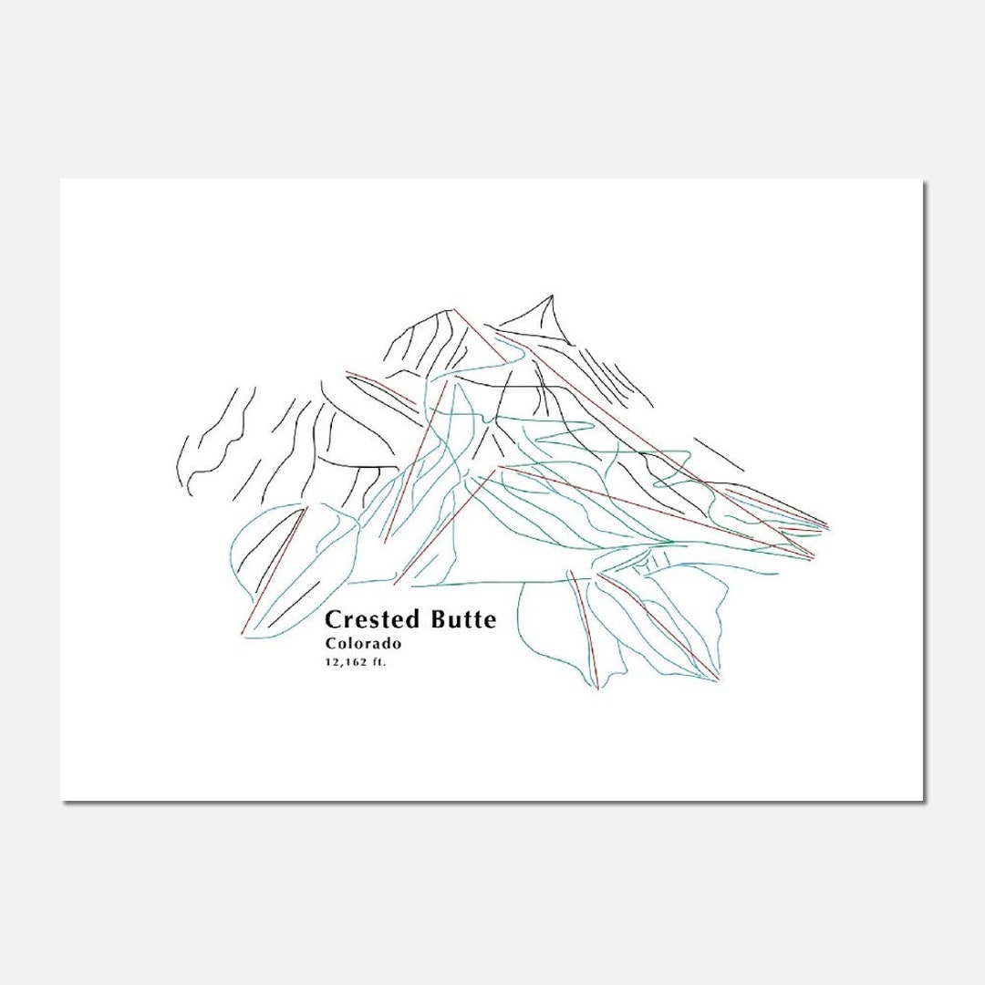Crested Butte Ski Map - Etsy