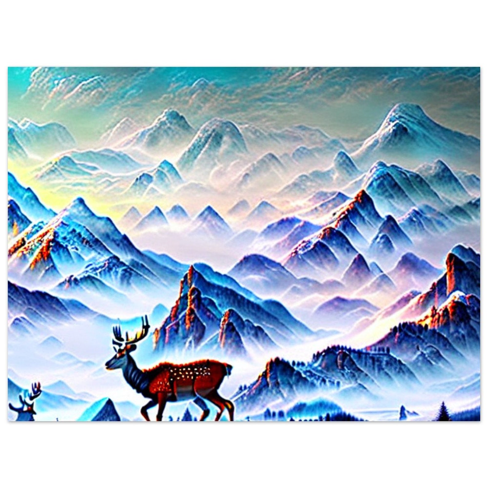 Elk in the Mountains Matte Paper Poster - Etsy